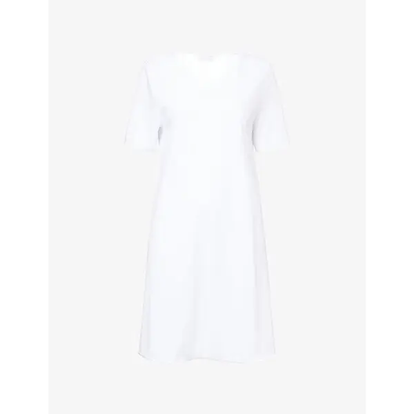 Hanro V-neck Cotton-jersey Nightdress - White