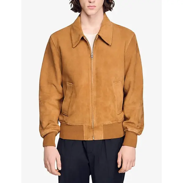 Sandro Regular-fit Zip-up Suede Jacket