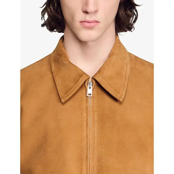 Sandro Regular-fit Zip-up Suede Jacket