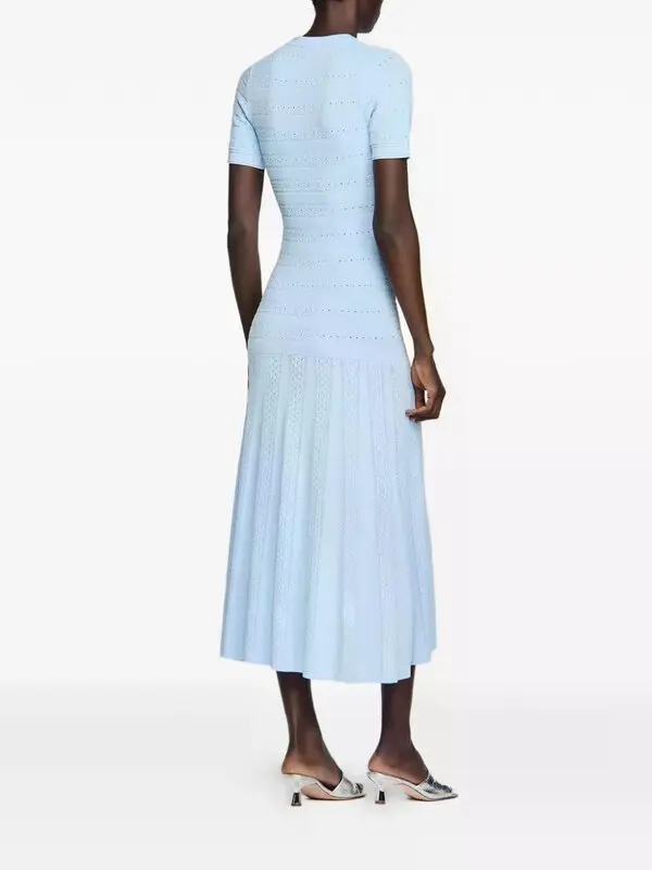 Sandro Midi Buttoned Knitted Dress - Blue