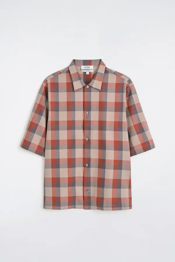 Cos Checked Wool-blend Shirt