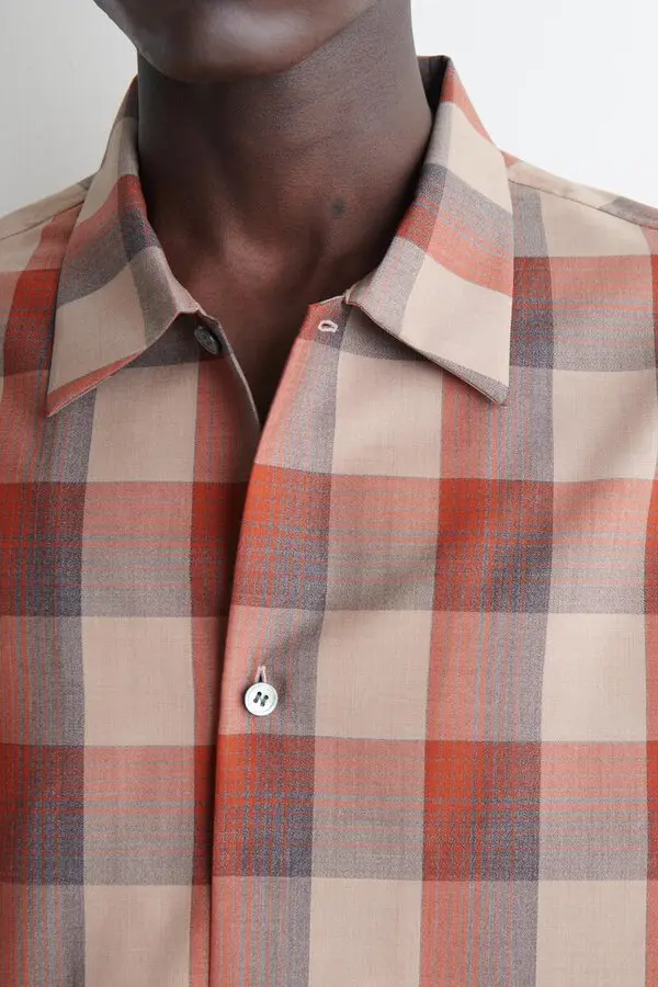 Cos Checked Wool-blend Shirt