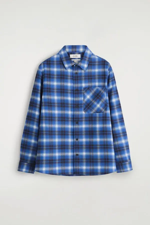 Cos Checked Wool-blend Shirt