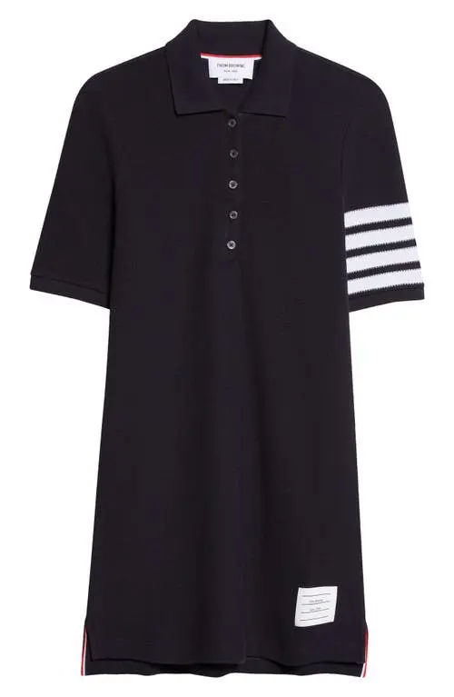 Thom Browne 4-bar Cotton Piqué Polo Dress - Navy
