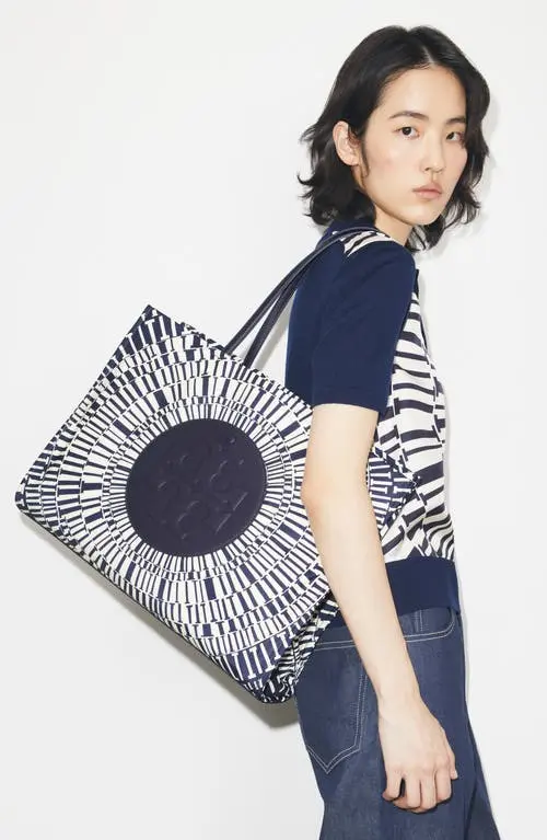 Tory Burch Ella Print Tote - Navy Circle