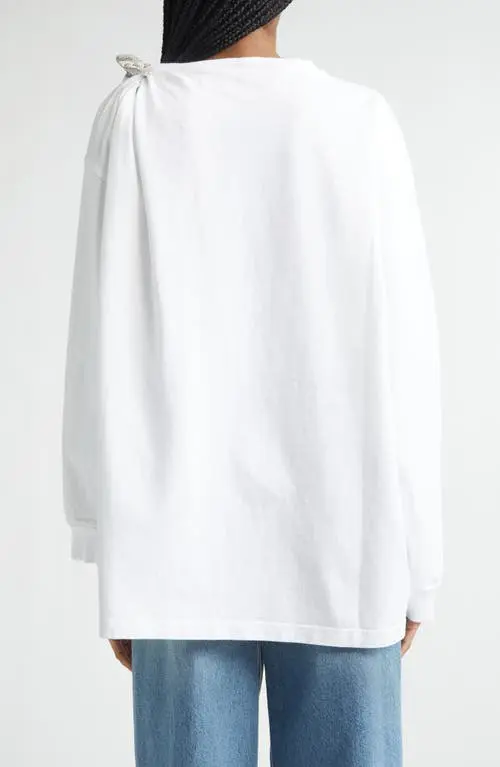 AREA Crystal Knot Long Sleeve T-shirt - White