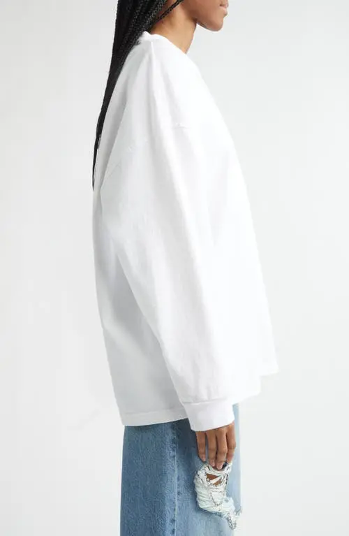 AREA Crystal Knot Long Sleeve T-shirt - White