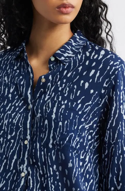 Rails Josephine Printed Button-up Shirt - Dark Navy Lynx