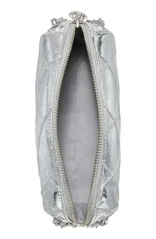 Tory Burch Fleming Soft Metallic Leather Crossbody Bag - Silver