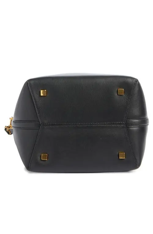 Saint Laurent Le 37 Long Leather Bucket Bag - Noir
