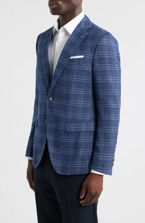 BOSS Hutson Slim-fit Plaid Slub Wool-blend Sport Coat