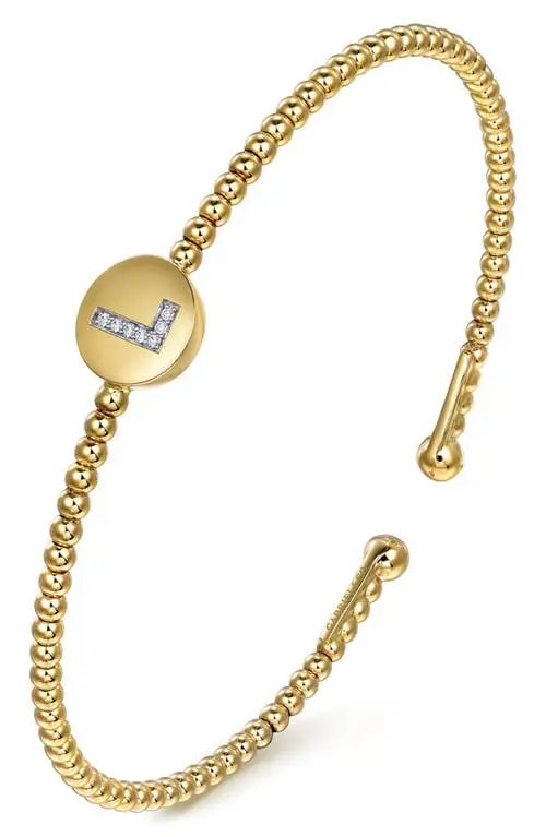 Gabriel & Co. Diamond Initial Cuff Bracelet In 14k - Gold