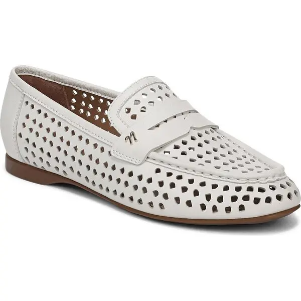 Naturalizer Bloom Perforated Penny Loafer - Warm White
