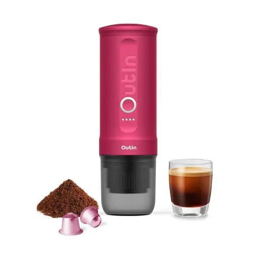 OUTIN Nano Portable Electric Espresso Machine - Fuchsia Pink