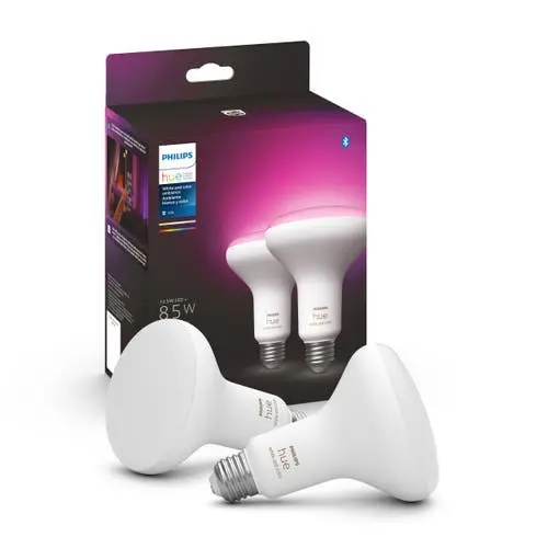 PHILIPS HUE White Color Ambiance Br30 E26 Smart Light Bulbs 2-pack - None