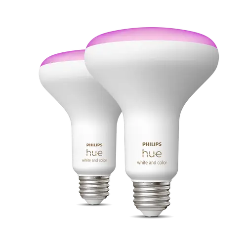 PHILIPS HUE White Color Ambiance Br30 E26 Smart Light Bulbs 2-pack