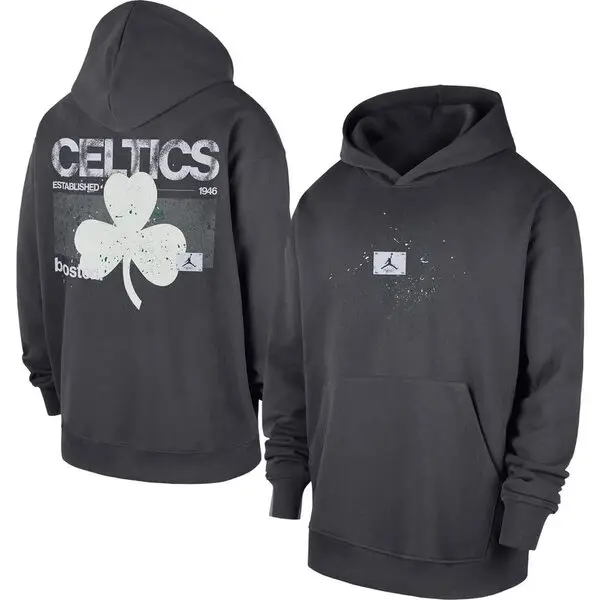 JORDAN BRAND Boston Celtics Statement Jumpman Flight Premiere Hoodie - Anthracite
