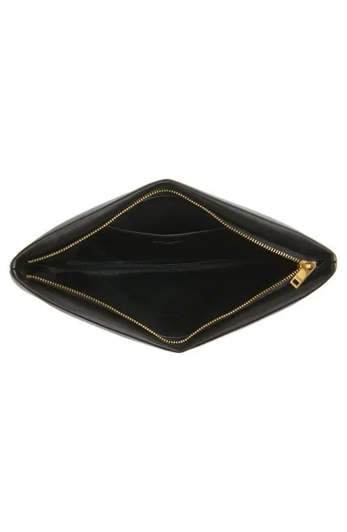 Saint Laurent Calypso Long Leather Pouch Clutch