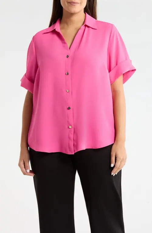 Anne Klein Crepe Button-up Shirt