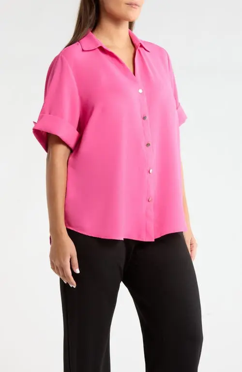 Anne Klein Crepe Button-up Shirt