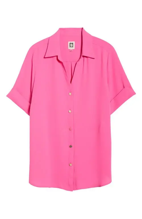 Anne Klein Crepe Button-up Shirt