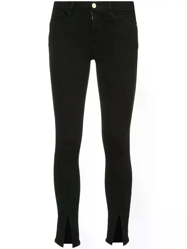 FRAME Front Slit Cropped Jeans
