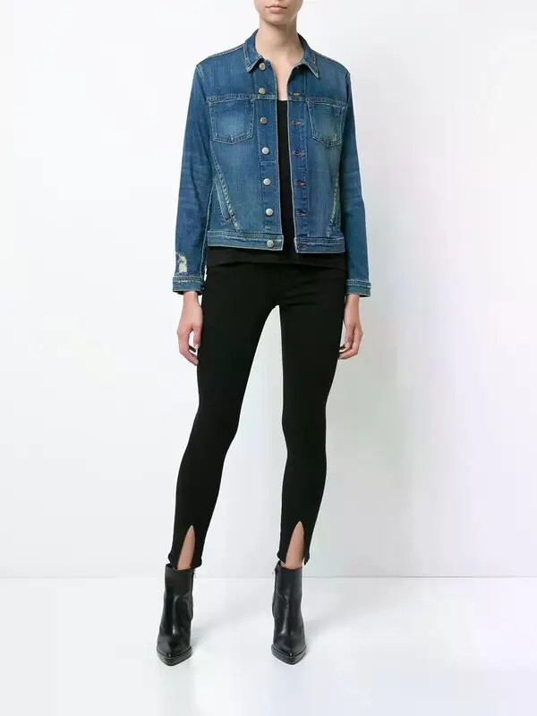 FRAME Front Slit Cropped Jeans