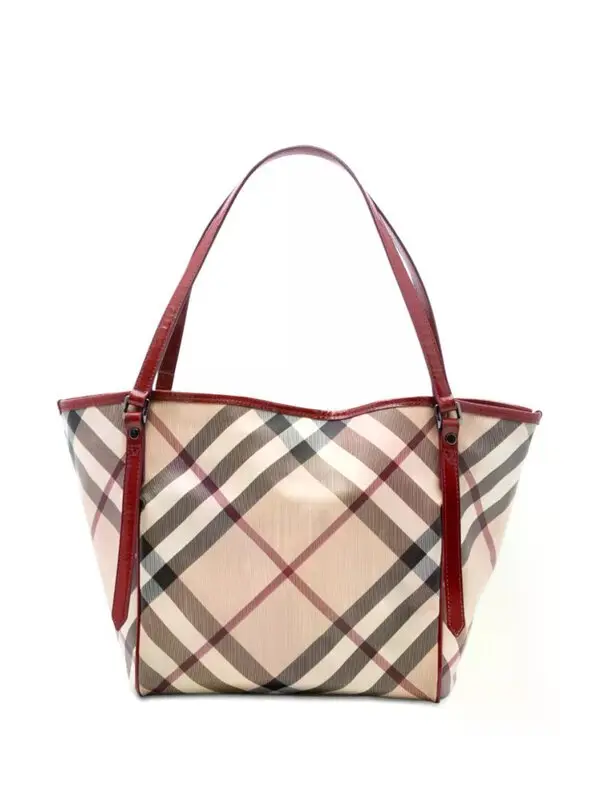 Burberry 2000-2017 Supernova Check Coated Canvas Tote Bag