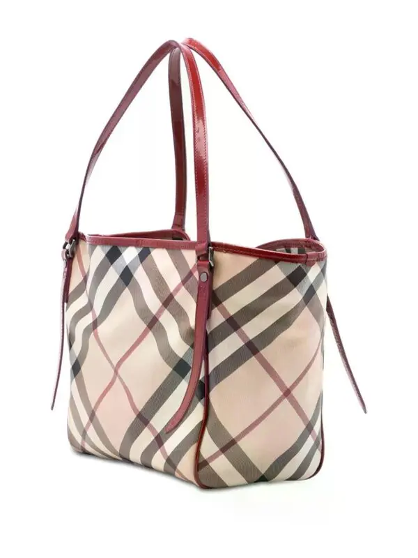 Burberry 2000-2017 Supernova Check Coated Canvas Tote Bag