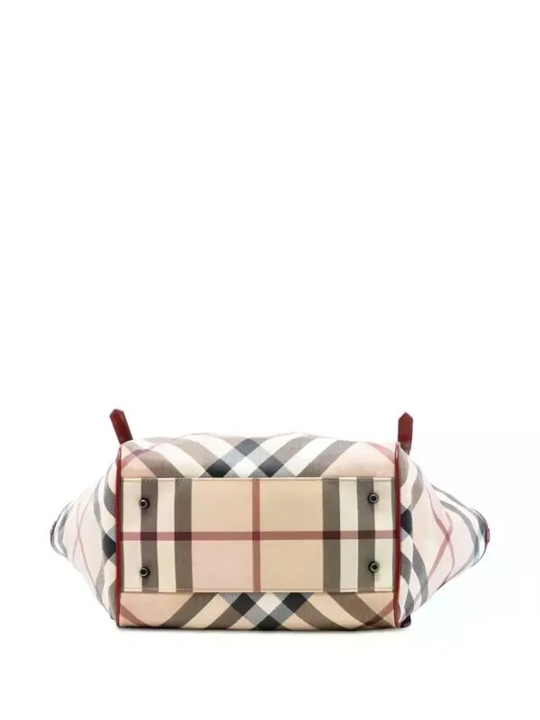 Burberry 2000-2017 Supernova Check Coated Canvas Tote Bag