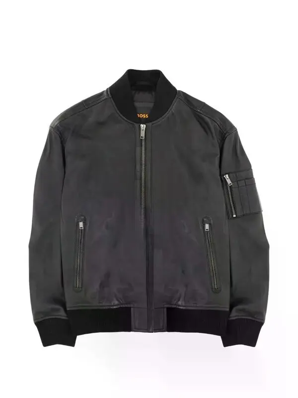 BOSS Leather Bomber Jacket
