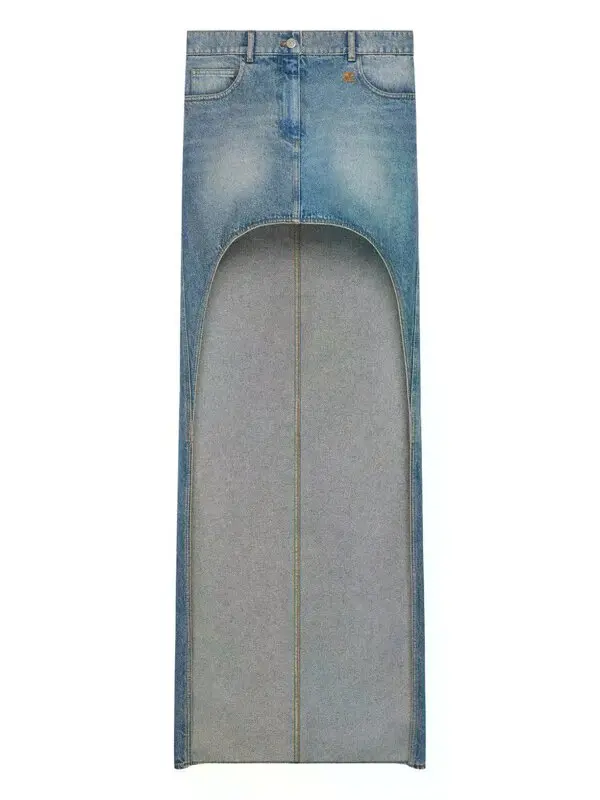 COURREGES Cut-out Button-fastening Long Skirt