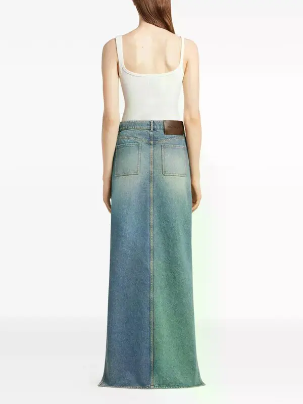 COURREGES Cut-out Button-fastening Long Skirt
