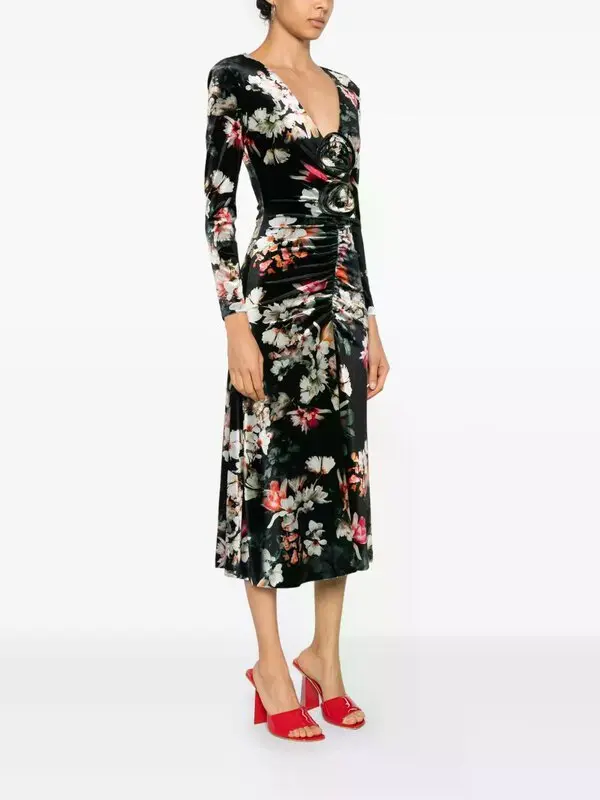 NISSA Floral-print Midi Dress