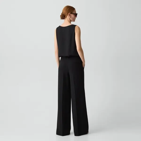 Theory Pleated Wide-leg Pant - Black