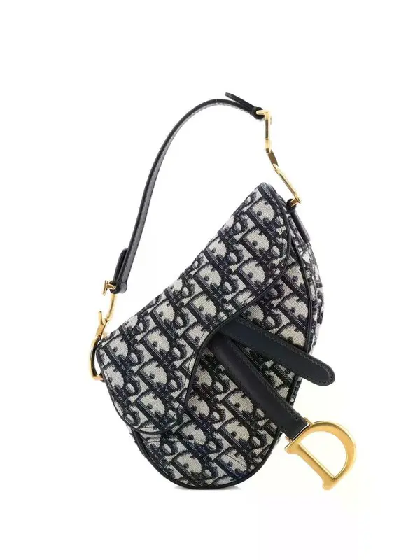 Dior Saddle Handbag Oblique Canvas Mini - Blue