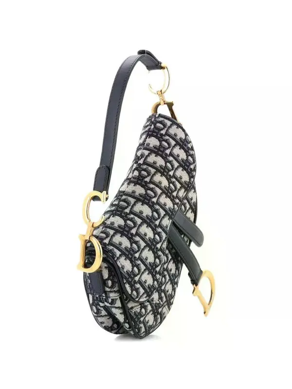 Dior Saddle Handbag Oblique Canvas Mini - Blue