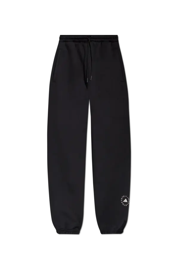 Adidas By Stella McCartney Sweatpants With Printed Logo - Black