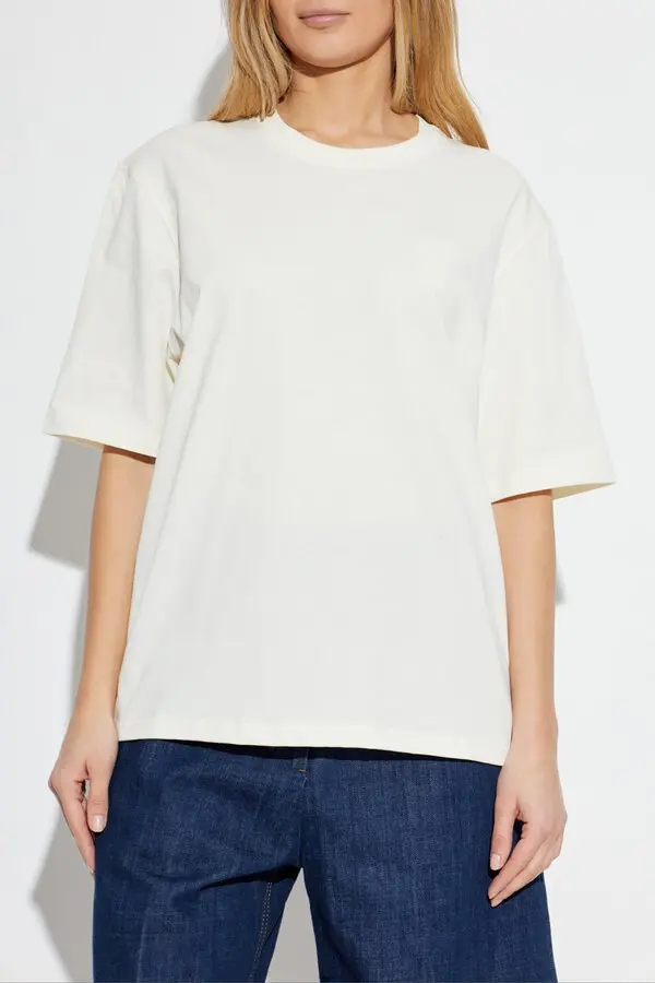 Ami T-shirt With Logo - Cream