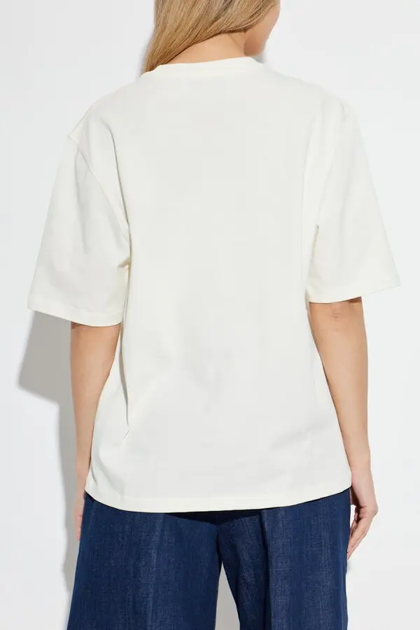 Ami T-shirt With Logo - Cream