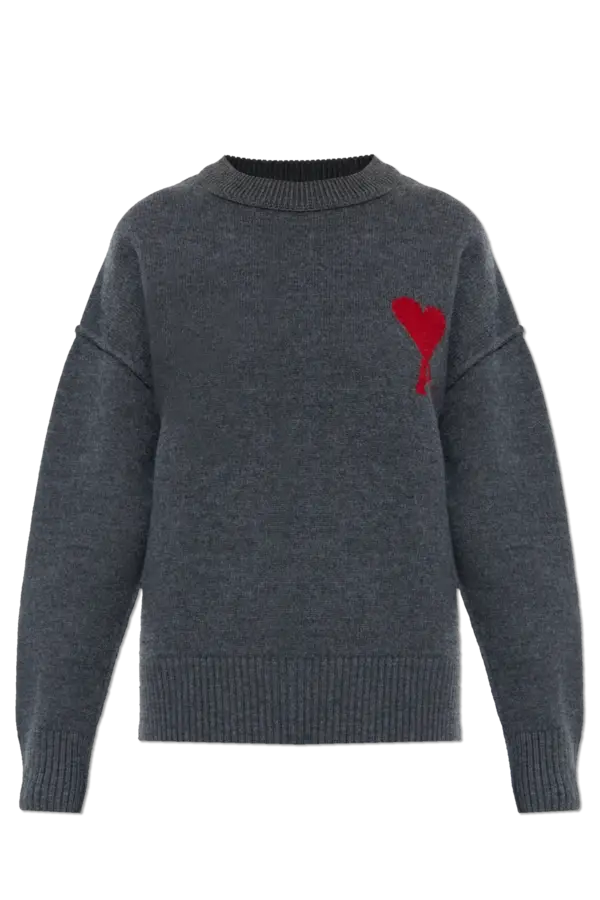 AMI Paris Wool Sweater - Grey