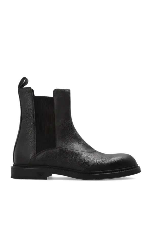 Emporio Armani Leather Chelsea Boots - Brown