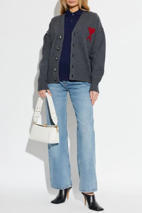Ami Wool Cardigan - Grey