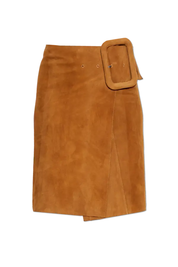 Ami Midi Leather Skirt