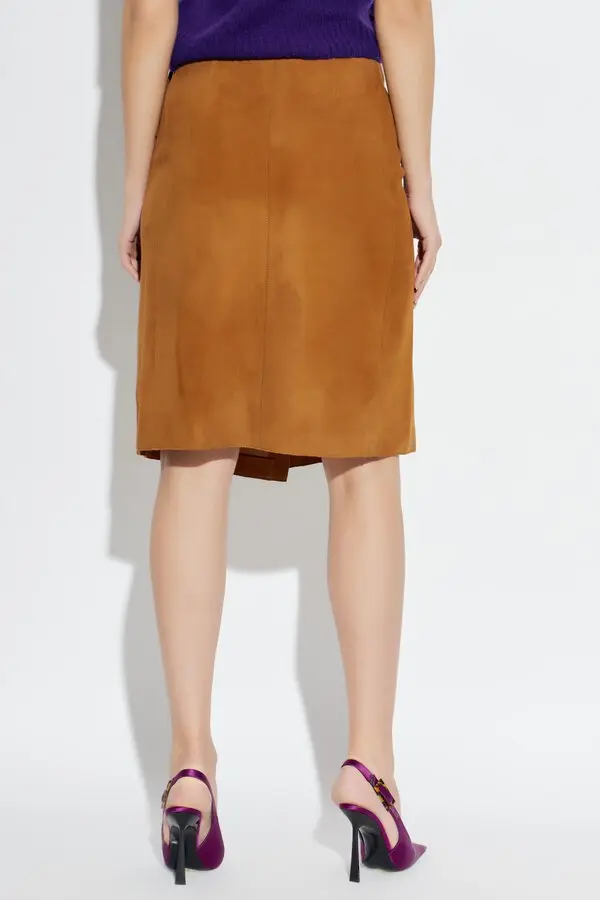 Ami Midi Leather Skirt