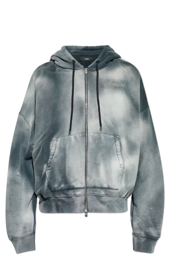 Amiri Appliquéd Zip-up Ombré Sweatshirt - Grey