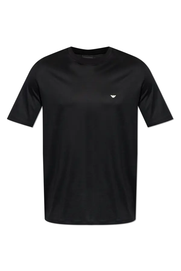 Emporio Armani T-shirt With Embroidered Logo - Black