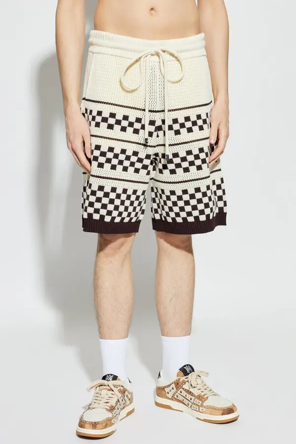 Amiri Patch Knit Shorts - Cream