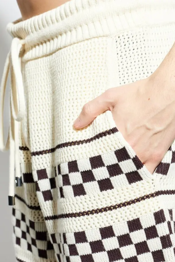 Amiri Patch Knit Shorts - Cream