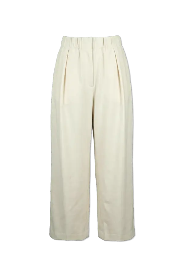 JIL SANDER Wool Wide-leg Trousers - Cream